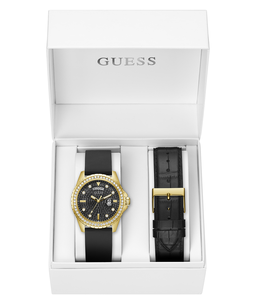 GUESS Mens Black Gold Tone Day/Date Watch - GW0297G1 | GUESS Watches US