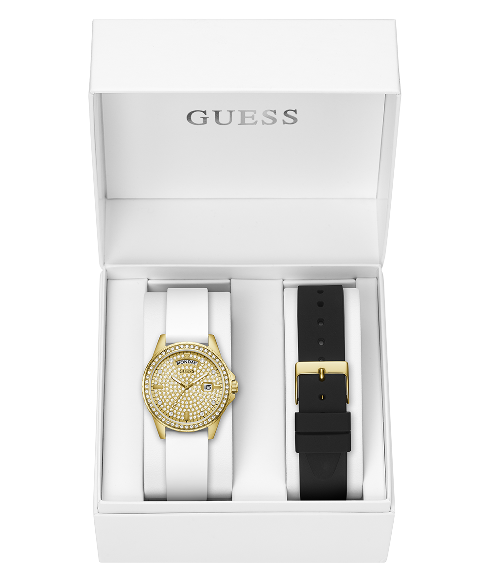 GUESS Ladies Gold Tone Day/Date Watch Box Set - GW0345L1 | GUESS Watches US