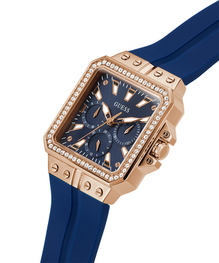 GUESS Ladies Blue Rose Gold Tone Multi-function Watch - GW0618L2 ...