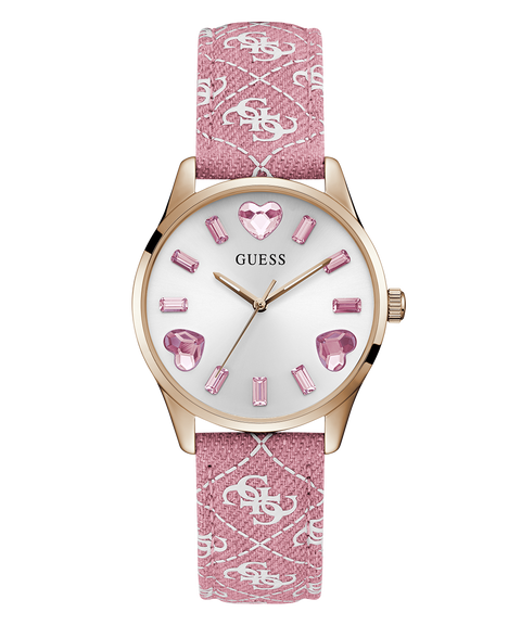 GUESS Ladies Pink Rose Gold Tone Analog Watch - GW0654L2 | GUESS Watches US