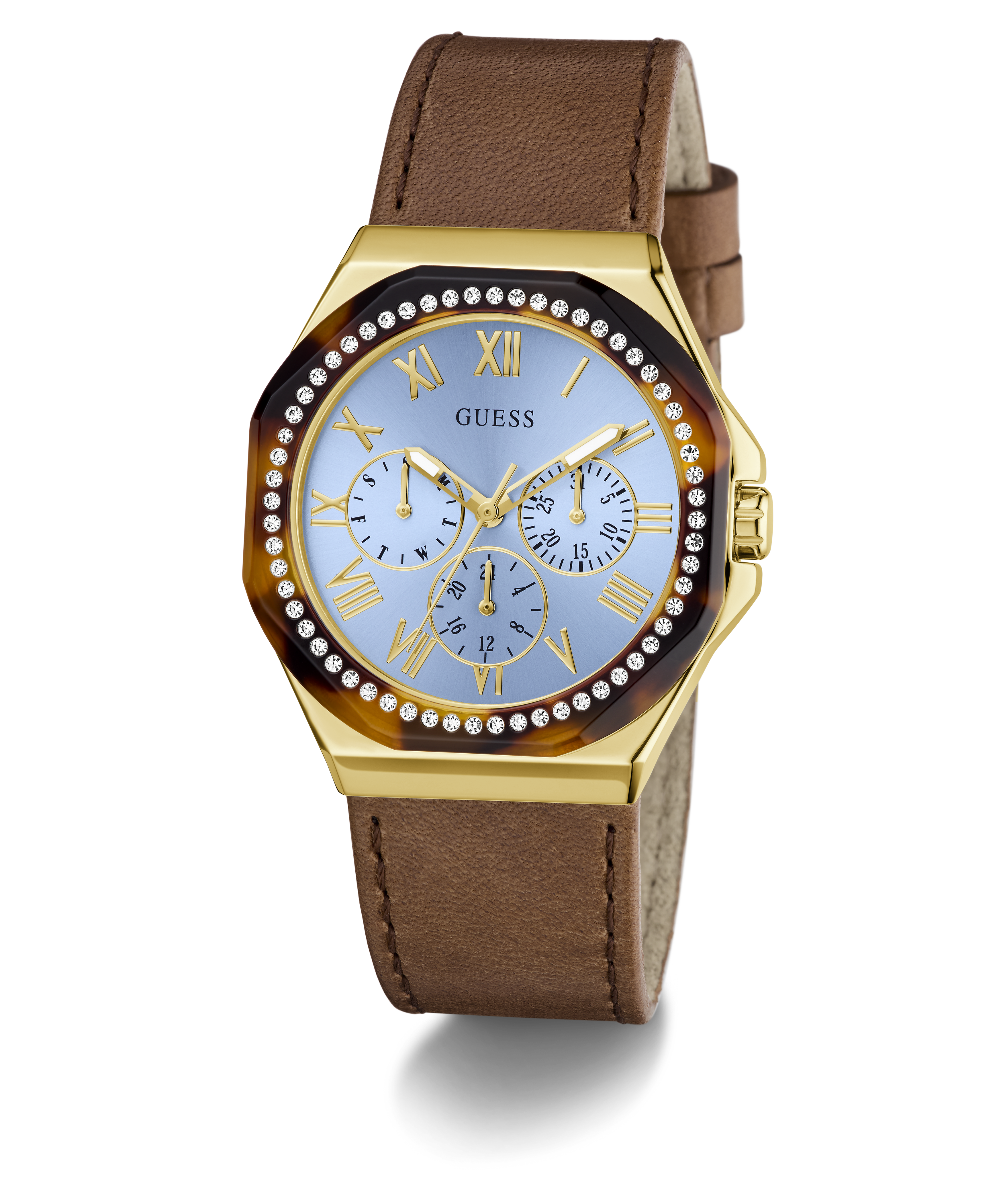 GUESS Ladies Brown Gold Tone Multi-function Watch - GW0753L6 | GUESS ...