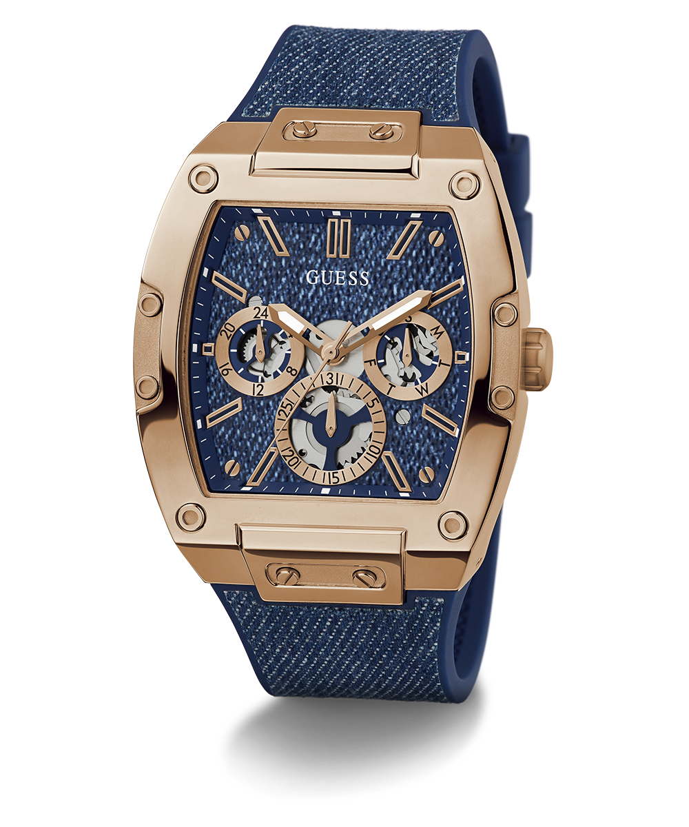 GUESS Mens Blue Rose Gold Tone Multi-function Watch - GW0786G2 | GUESS ...