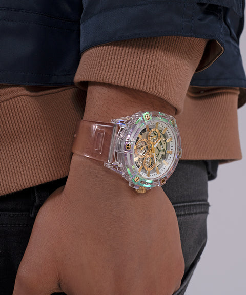 GUESS Mens Pink Clear Multi-function Watch - GW0806G4 | GUESS Watches US