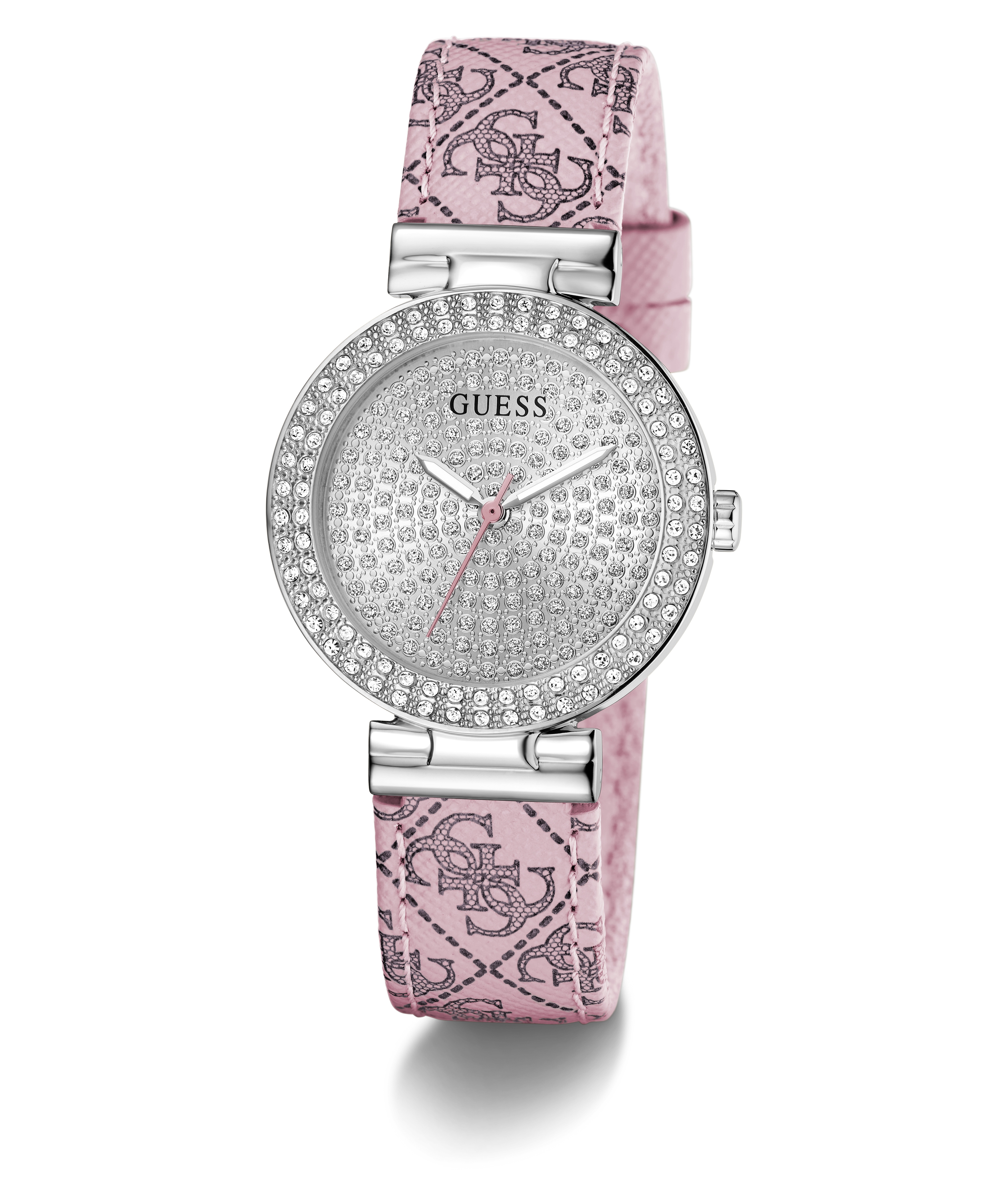 GUESS Ladies Pink Silver Tone Analog Watch - GW0943L1 | GUESS Watches US