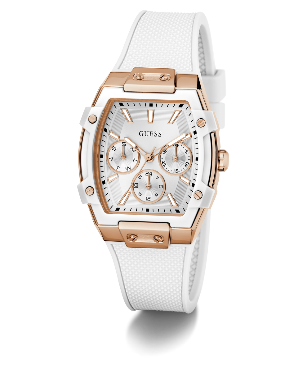 GUESS Ladies White Rose Gold Tone Analog Watch - GW0945L6 | GUESS ...