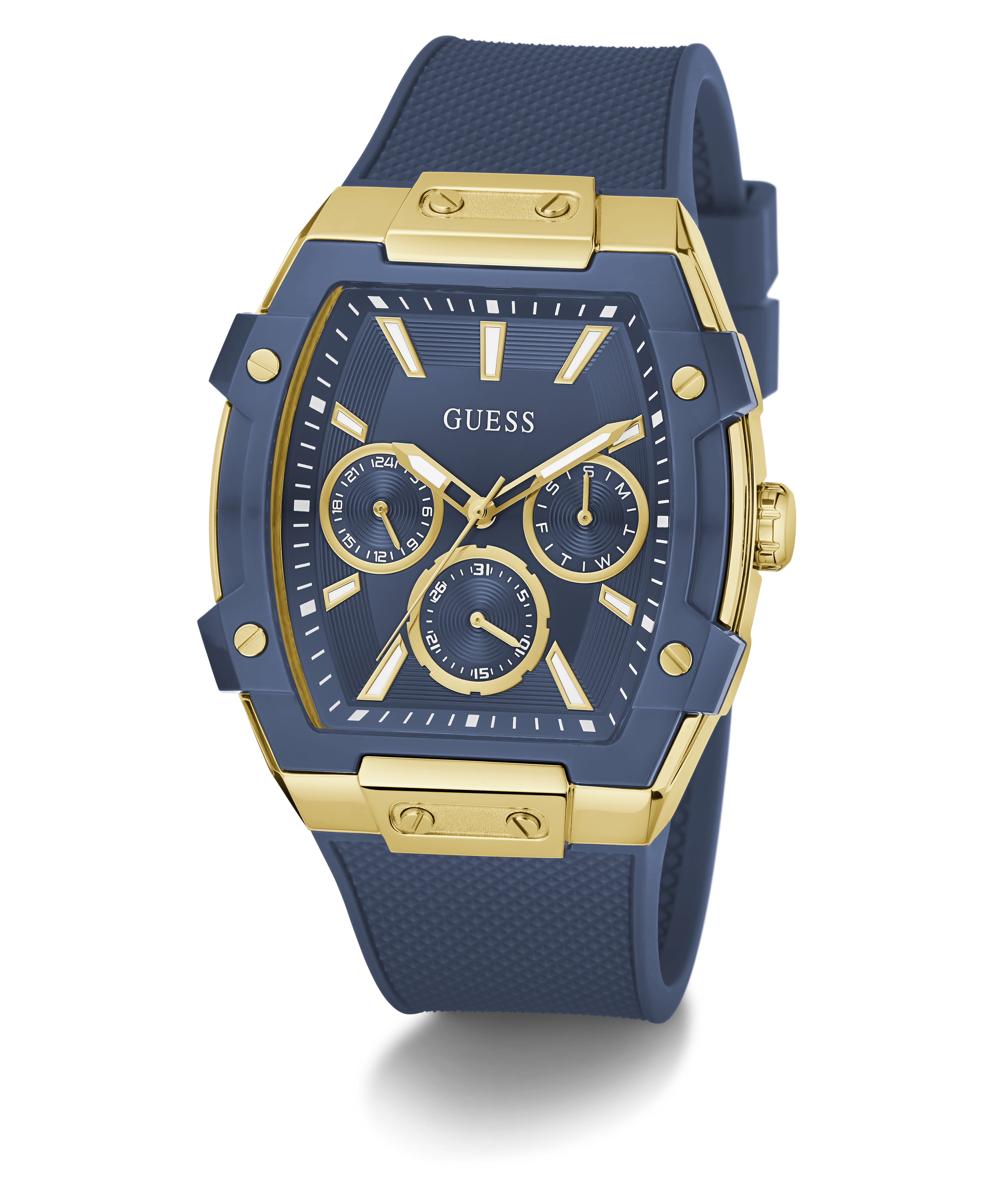 GUESS Mens Blue Gold Tone Multifunction Watch - GW0956G5 | GUESS Watches US
