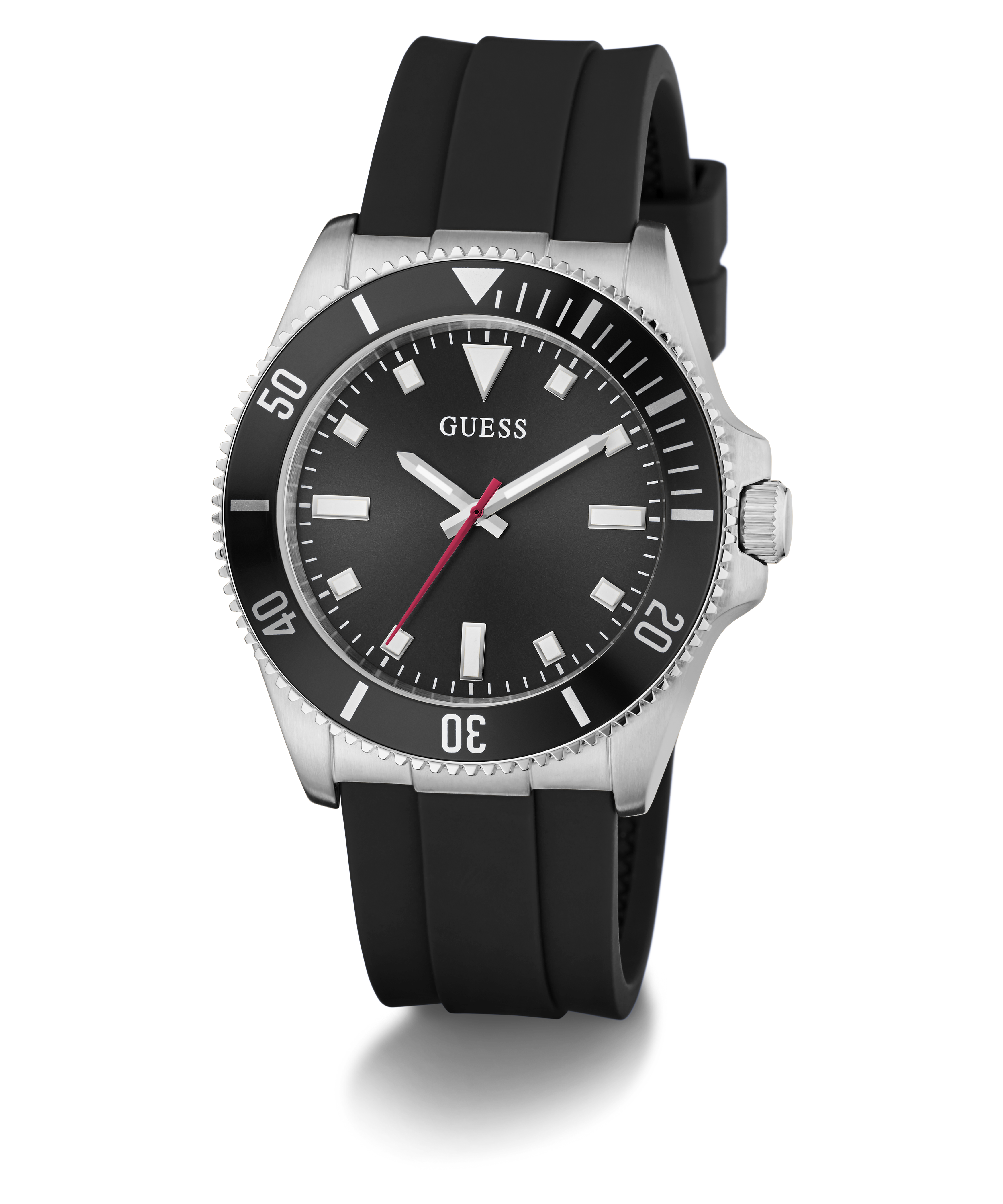 GUESS Mens Black Silver Tone Analog Watch - GW0969G1 | GUESS Watches US