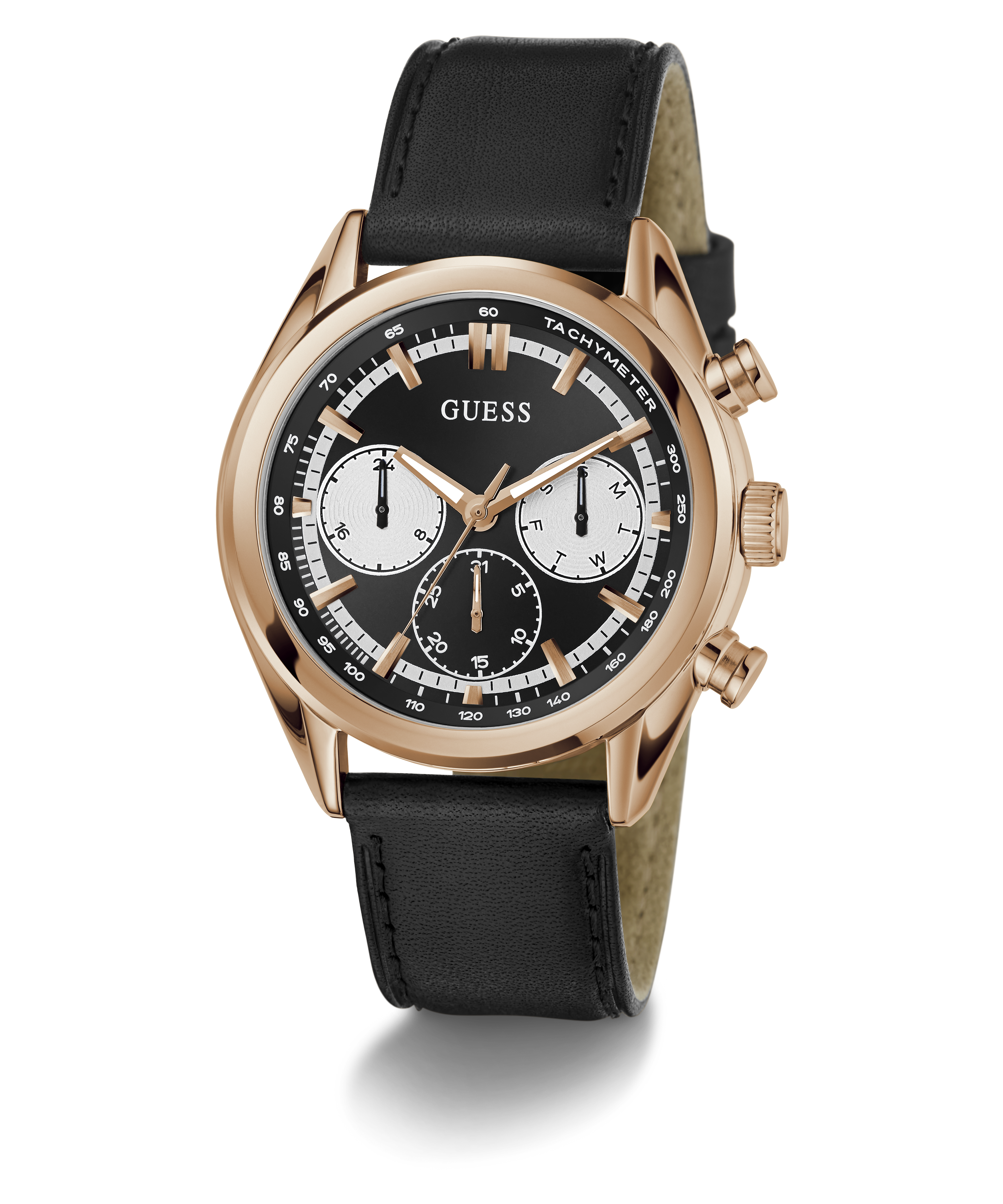 GUESS Mens Black Rose Gold Tone Multi-function Watch - GW0972G4 | GUESS ...