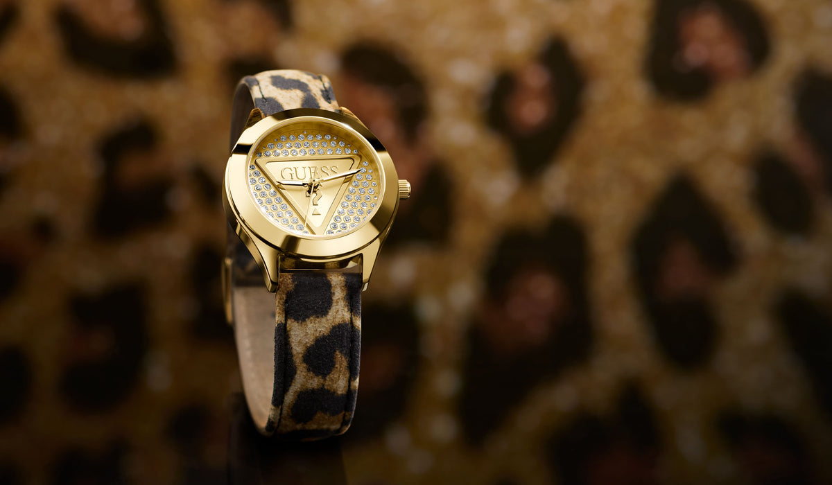 GUESS Ladies Leopard Gold Tone Analog Watch - GW0745L2 | GUESS Watches US