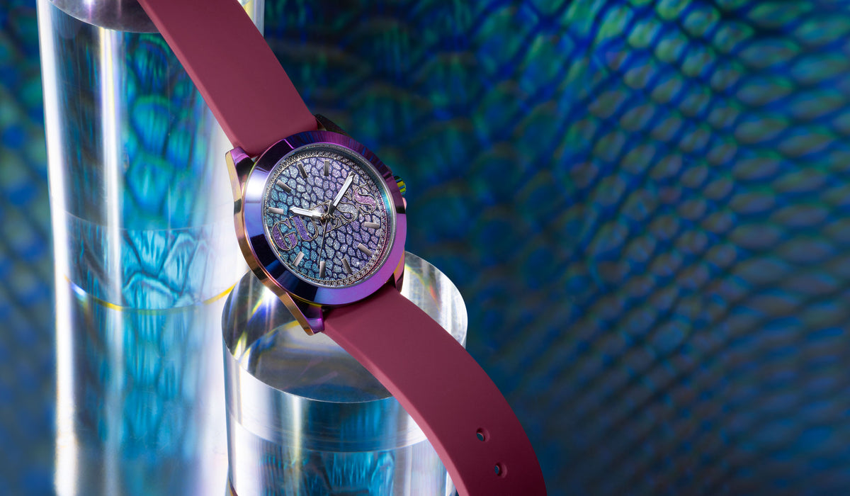 GUESS Ladies Purple Iridescent Analog Watch - GW0749L3 | GUESS Watches US