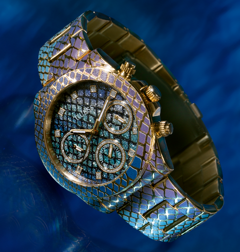 GUESS Ladies Blue Purple Gold Tone Multi-function Watch - GW0752L1 ...