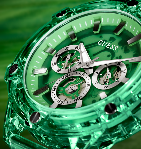 GUESS Eco-Friendly Mens Green Multi-function Watch - GW0806G6 | GUESS ...