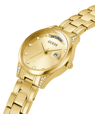 GUESS Ladies Gold Tone Day/Date Watch - GW0385L2 | GUESS Watches US