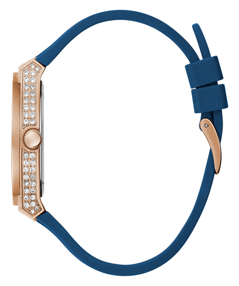 GUESS Ladies Blue Rose Gold Tone Multi-function Watch - GW0439L4 ...