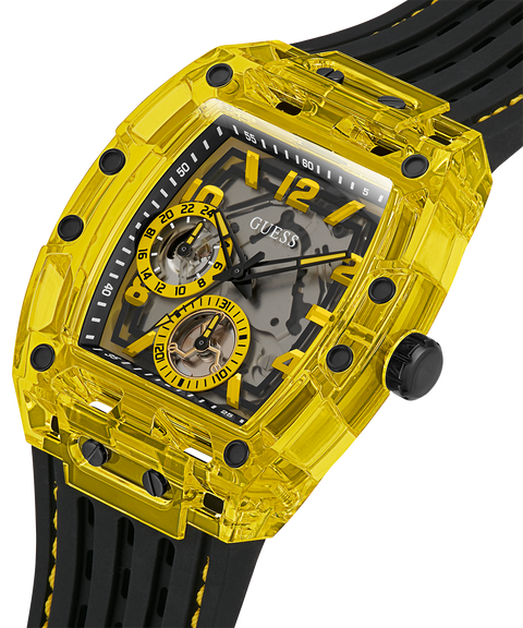 GUESS Mens Black Yellow Multi-function Watch - GW0499G2 | GUESS Watches US