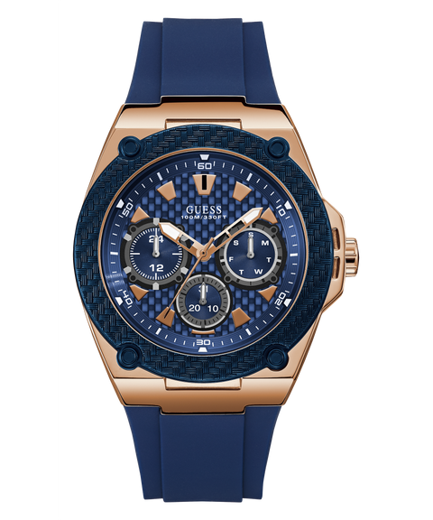 GUESS Mens Blue Rose Gold Tone Multi-function Watch - U1049G2 | GUESS ...