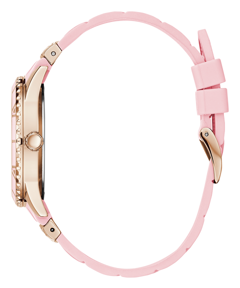 GUESS Ladies Pink Rose Gold Tone Multi-function Watch - W1157L6 | GUESS ...